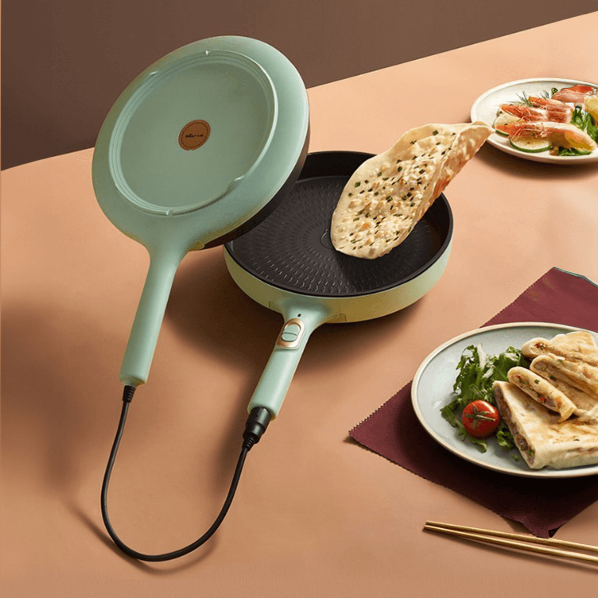 Bear Electric Double Sided Crepe/Pancake Grill Pan DBC-D15G2, Eletric ...