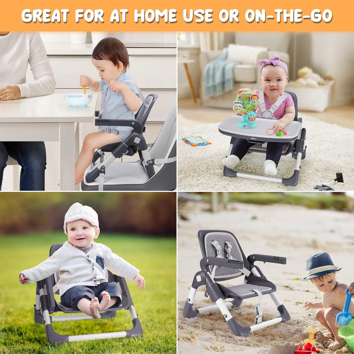Bear Booster Seat for Kitchen Chair, MQ-JS001, Adjustable 3-Level Fold ...