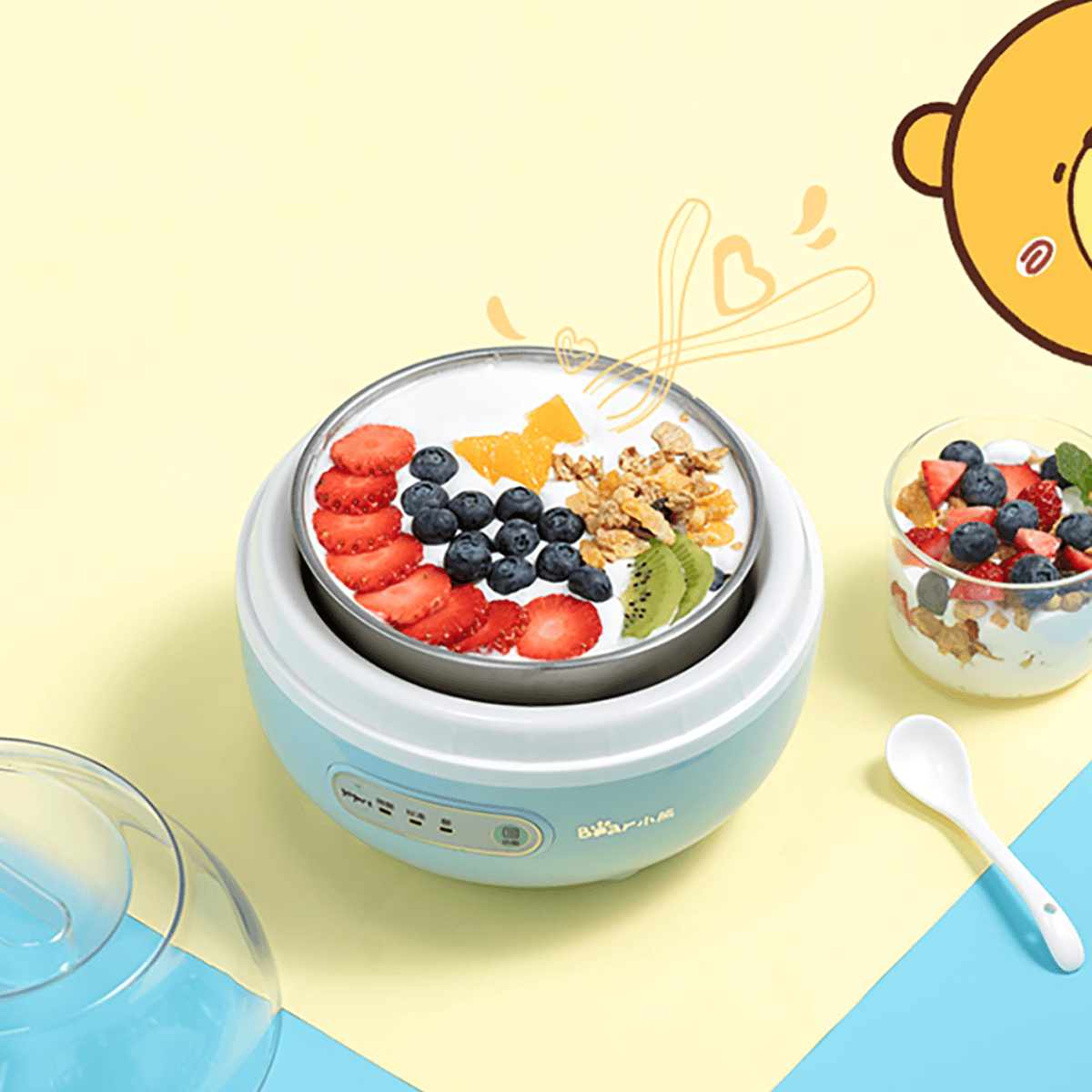 Bear Yogurt Maker with 1 Bowl 1.0L Stainless Steel Tank SNJ-C10H2 ...
